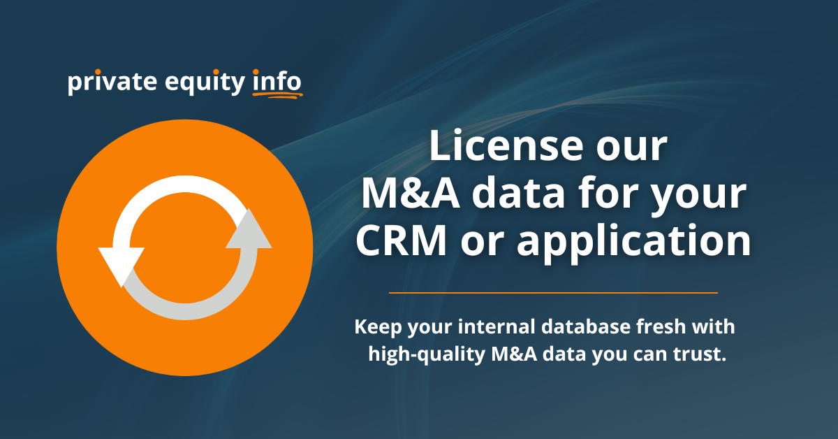 License our continuously updated M&A data for your CRM or application